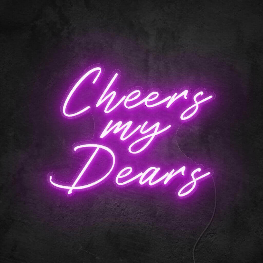 NEONMONKI - "Cheers my Dears" - LED Schriftzug - Leuchtschrift